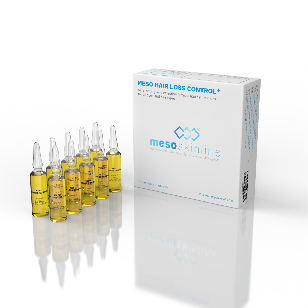 MESO HAIR LOSS CONTROL+ (10 ampoules of 5.0 ml) - MESOSKINLINE MESO ...