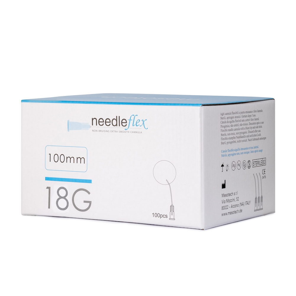 NEEDLEFLEX 18G - (50mm - 100mm) 100 Flexible needle cannula with blunt ...